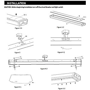 FAITHSAIL Linkable 4FT LED Wraparound Light 40W Flush Mount Garage Shop Lights, 4400lm, 4000K, 4 Foot Linear Wrap Ceiling Lighting Fixture for Workshop Office Kitchen, Fluorescent Replacement, 6 Pack