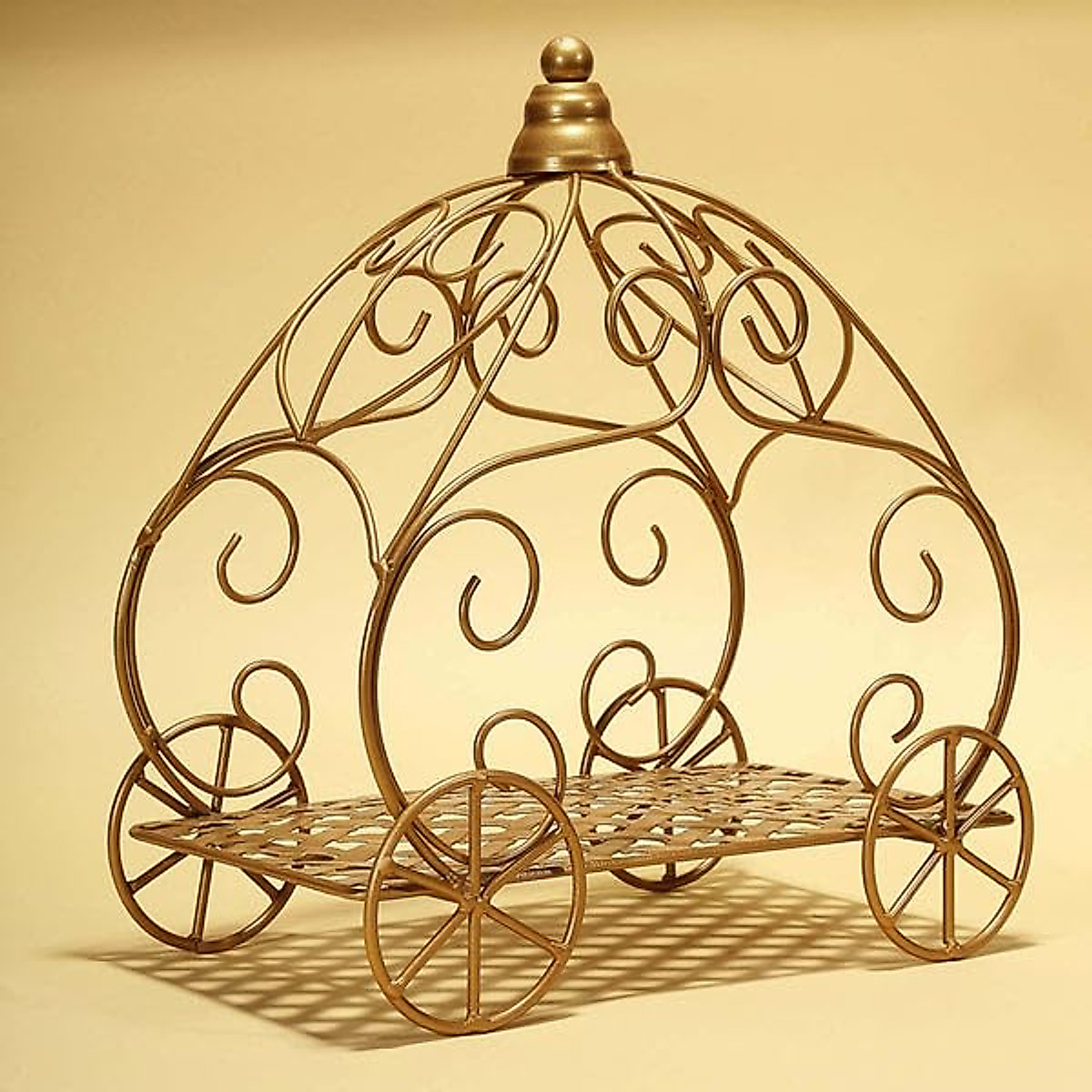 Tableclothsfactory 11" Gold Cinderella Pumpkin Carriage Centerpiece, Decorative Princess Carriage