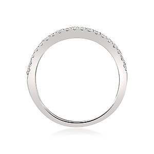 Beyond Brilliance 1/4 Carat Diamond, Pavé-Set Platinum Round Diamond Micro-Pave Bridal Wedding Band Ring (H-I, VS2-SI1)