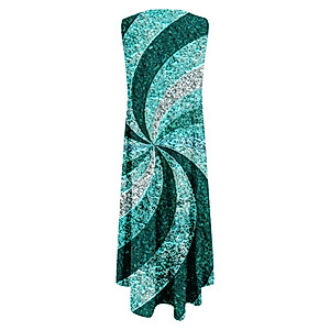 Maxi Dresses for Women 2023 Women Casual Printing Loose Sundress Long Dress Crisscross Sleeveless Split Maxi Dress Mint Green