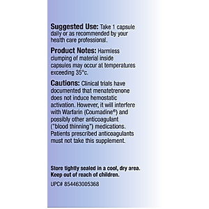 Relentless Improvement Vitamin K2 MK4 Plus MK7 Vegan Naturally-Derived Vege-Caps 90 Count