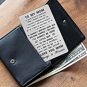 HLQYMZ Mom Gifts from Son - I ove You Mom Birthday Gifts - Thank You Mom Wallet Card Gifts