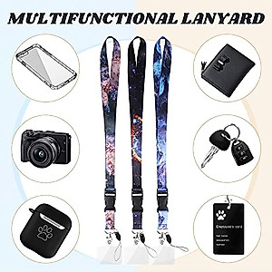 FGY Cell Phone Lanyard for Around Neck, 3 Pieces Starry Sky Neck Strap with 6 Clear Tether Tabs, Detachable Neck Strap Lanyard for Phone with Release Buckle for Men Women Teen, Fit for Most Smartphone