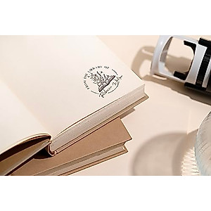 Stamp by Me | from The Library of | Embosser Book Stamp | Floral Library Stamp | Custom rubber stamp | Personalized Teacher Stamp | Custom Library Stamp (Rubber Stamp)