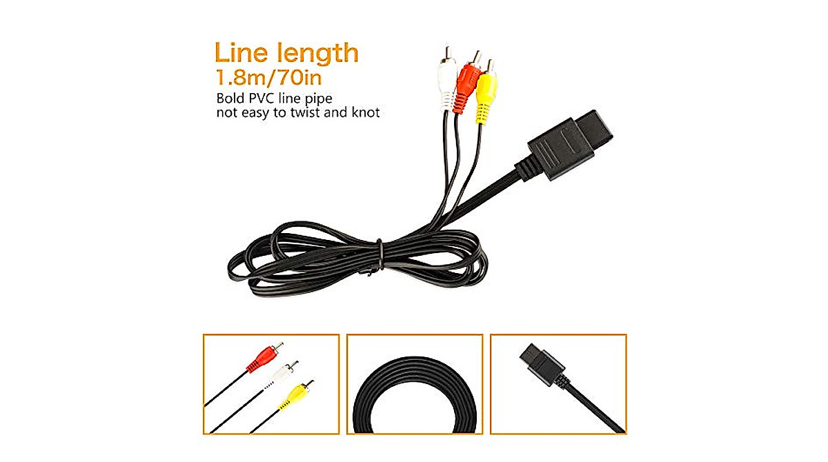 2 Pack 6Ft AV Cable for Nintendo 64 & GameCube