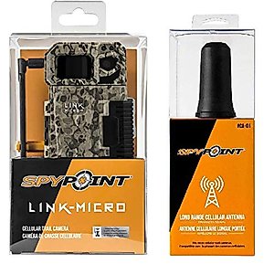 SPYPOINT Link-Micro-V Cellular MMS Infrared Trail Camera 4G/LTE with CA-01 Long Range Antenna, 10MP HD Video and Free 2 Year Warranty