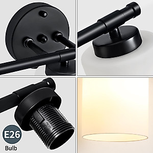 GZBEINI Black Bathroom Vanity Fixture,Farmhouse Bathroom Light FixturesOver Mirror,3 Light Modern Bathroom Lighting,Bathroom Vanity Light Fixtures Above Mirror with Milk White Glass Shade