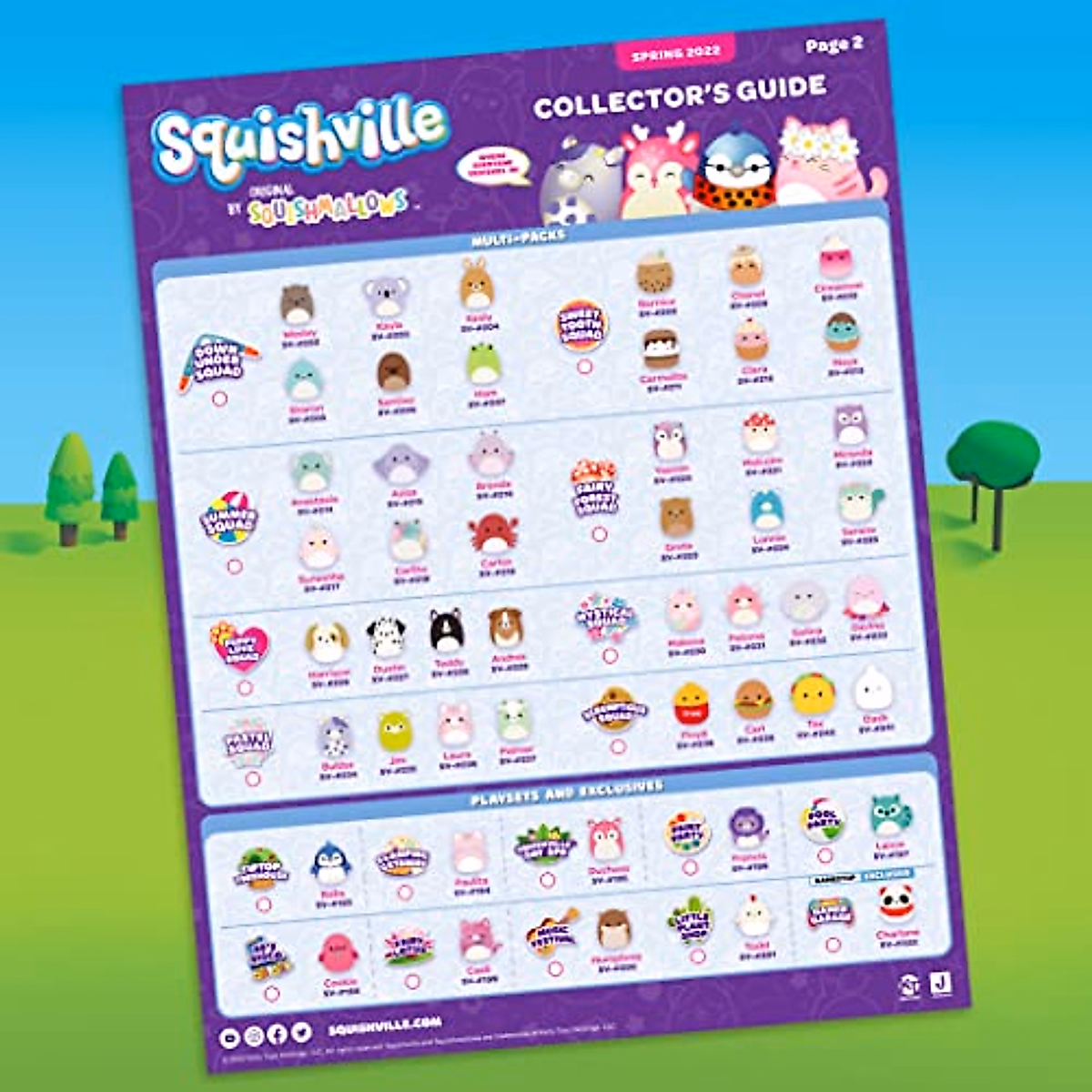 Squishville by Original Squishmallows Down Under Squad Plush - Six 2-Inch Wesley, Kayla, Keely, Ham, Santino, and Sharon Plush - Toys for Kids (SQM0215)