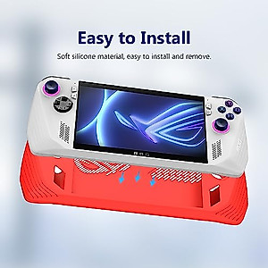 Writiany Protective Silicone Case for 2023 ASUS ROG Ally Game Console Drop-Proof Case for 2023 ASUS Rog Ally Handheld Case (Red)