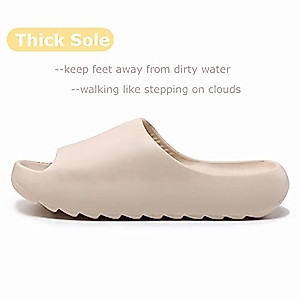 Cloud Slides for Women Men Kids, Pillow Slippers Comfy Non-Slip Soft Waterproof Bathroom Shower Shoes, Cushioned Thick Sole Sandals for Indoor and Outdoor