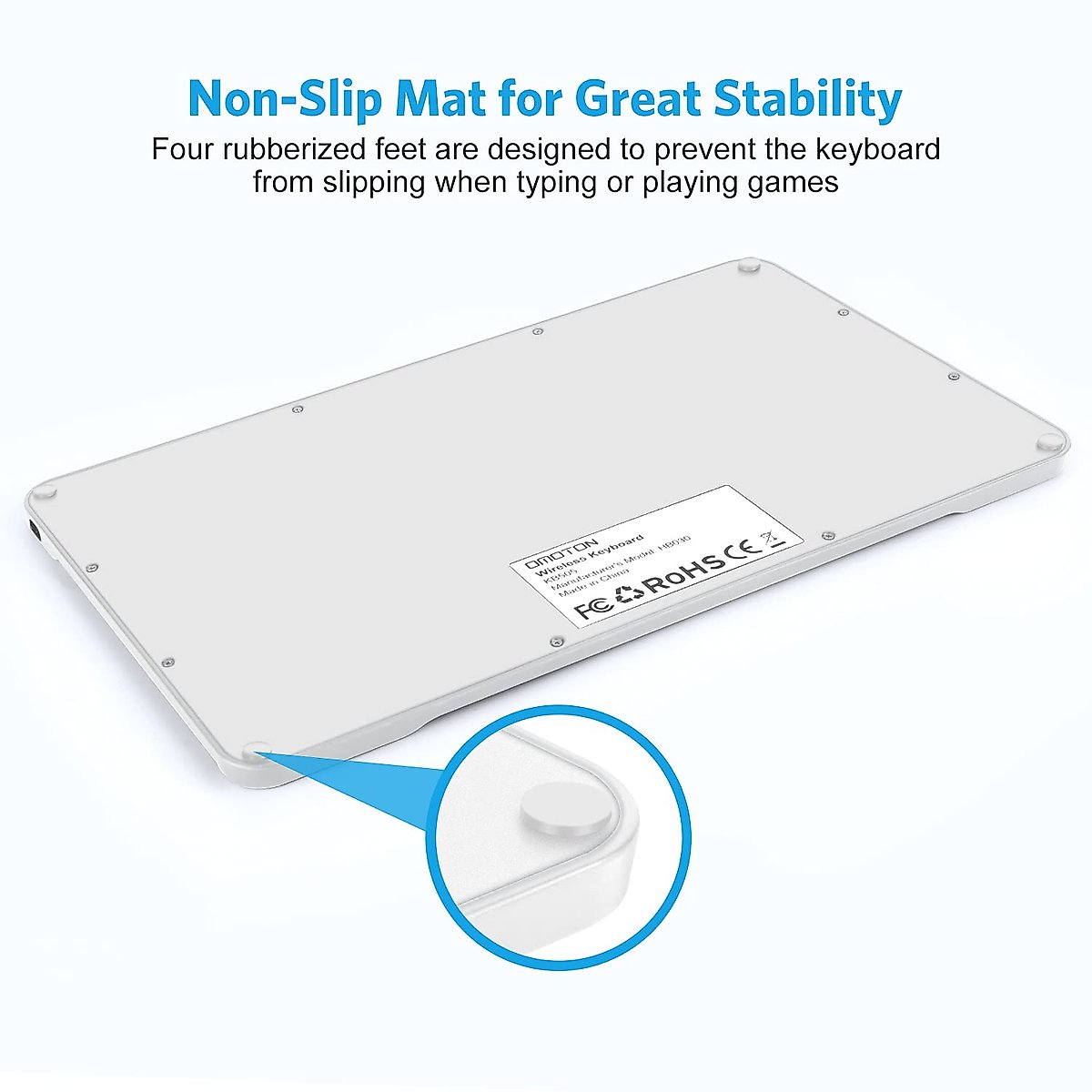 OMOTON Bluetooth Keyboard, Wireless Rechargeable Keyboard for iPad, iPad Pro, iPad Mini, iPad Air with Illuminated LED (White)