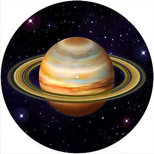 Slipmat Slip Mat Scratch Pad Felt for any 12" LP DJ Vinyl Turntable Record Player Custom Graphical - Saturn 1