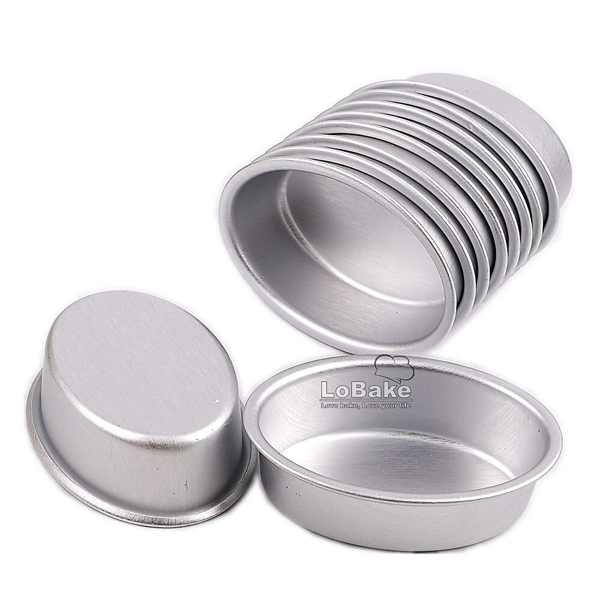 LoBake 10pcs mini size oval egg shape aluminium alloy metal cheese pan cake mold bread mould tart holder pudding jelly tin DIY bakery D00