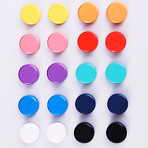 ZDZBLX 20 Pack 10 Colors Refrigerator Magnets Colorful Fridge Magnet, Locker Magnets Cute Decorative Magnets Small Strong Magnets for Whiteboard, Fridge, Map, Kitchen, Office, Classroom (Assorted)