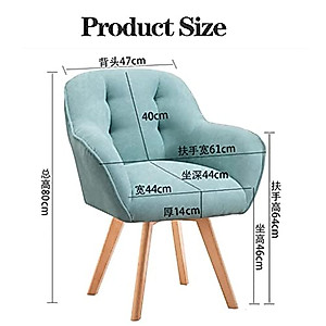 WIGSELBL Desk Chair Modern Velvet Armchair 360° Rotation Office Chair Medium Back Upholstered Swivel Accent Chair with Wood Legs Vanity Chair for Living Room Bedroom Study (Color : Green)