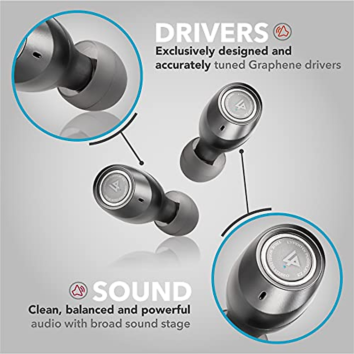 LYPERTEK PurePlay Z3 2.0 - True Wireless Earbuds - 10+70 Hours Play Time, PureControl App, Bluetooth 5.2, Wireless Charging, IPX7 Waterproof, Black