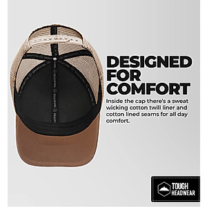 Tough Headwear Hats for Men - Trucker Hat Men - Mesh Hats for Men - Snap Back Hats for Men - Trucker Caps Embroidered & Badge