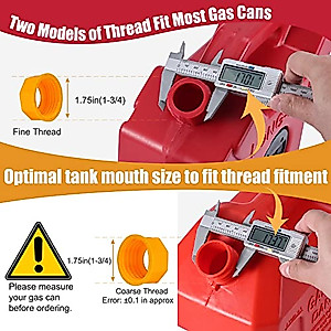 33Pcs Gas Can Nozzle Replacement, Gas Spouts for Gasoline 5 Gallon, Old Style Gas Can Spout Kit with Flexible Nozzles, Screw Collar Caps, Thicker Gasket, Spout Cap, Drill Bit and Fuel Vent Caps in Two Models Fit Most of Cans, Tightly Fitted, Smoothly Flow