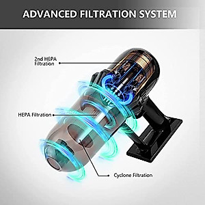 EFSHREE Stick Vacuum Cleaner 4-in-1 17000Pa Powerful Stick Vacuum with 600W Motor, Lightweight Handheld Vacuum Cleaners for Pet Hair Hard Floor and Carpet, Black