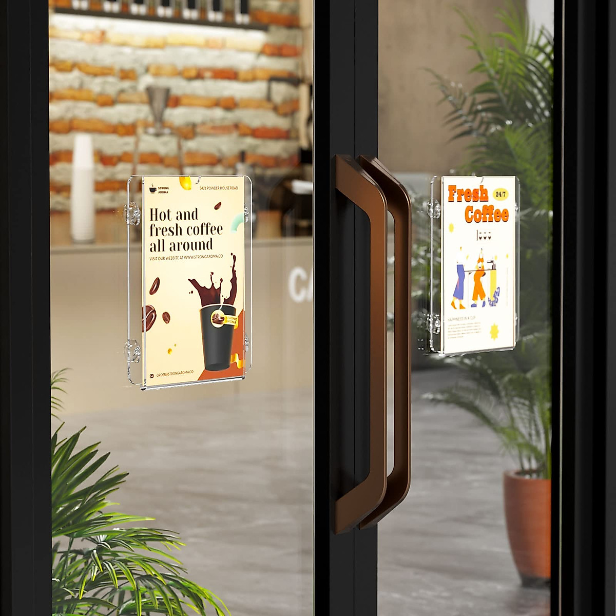 HIIMIEI Acrylic Window Sign Holder with Suction Cup 8.5 X 11, Clear Acrylic Frames Glass Door Wall Mount Advertising Signage Sign Holder for Mall, Office, Home, Store, Restaurant