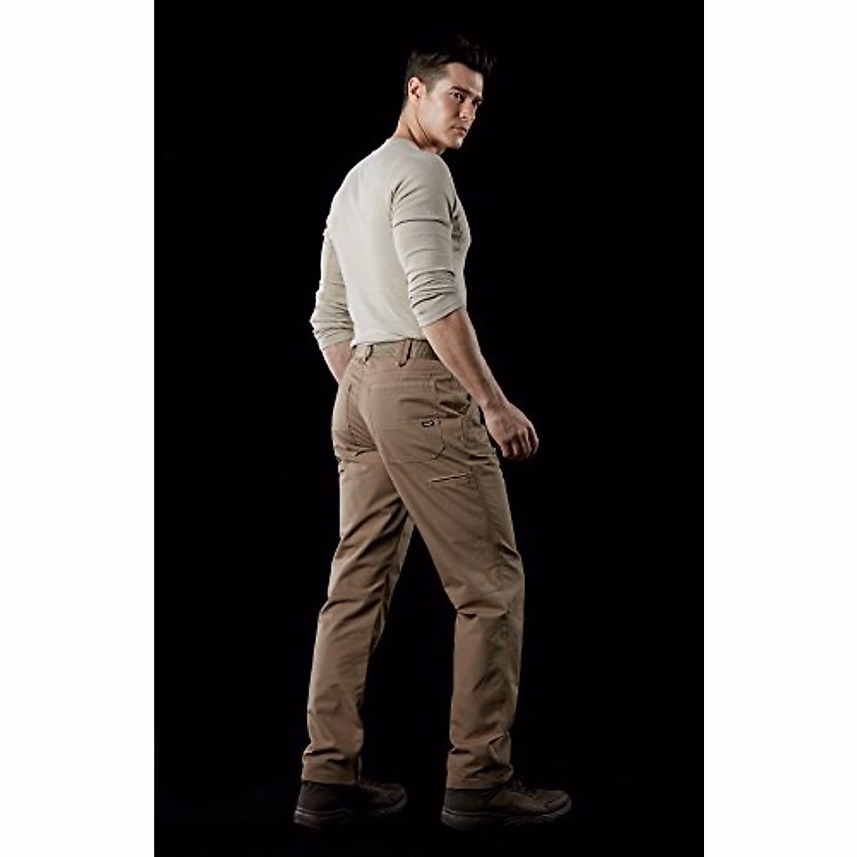 CQR Men's Ripstop Work Pants, Water Repellent Tactical Pants, Outdoor Utility Operator EDC Straight/Cargo Pants, Utility Straight(twp301) - Charcoal, 34W x 30L