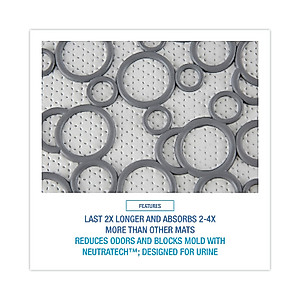 Boardwalk BWKCMGW 22 in. x 22 in. Commode Rubber Mat 2.0 - Gray/White (6/Carton)