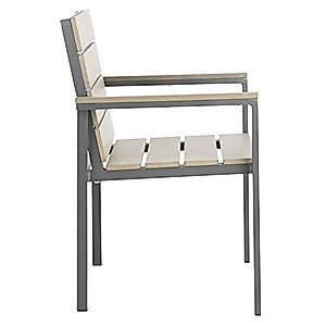 SAFAVIEH Outdoor Collection Beldan Distressed Taupe Stackable Chair (Set of 2)