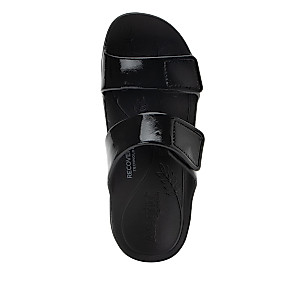 Alegria Womens Orbyt Black Gloss Double Strap Lightweight Recovery Slide Comfort Sandal 9 M US