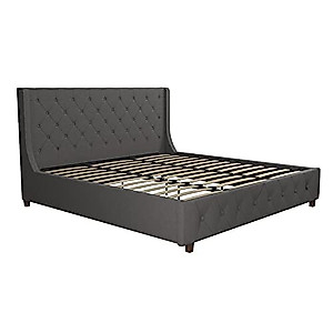 COSMOLiving by COSMOPOLITAN Mercer Upholstered Bed - King - Grey Linen