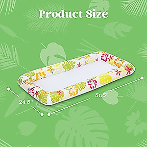 JOYIN 2 Pack Inflatable Serving Bars with Drain Plug, Tropical Inflatable Cooler Ice Buffet Salad Serving Trays Drink Holder for Indoor Outdoor Beach Luau Party, Picnic, and Pool Party,Yellow