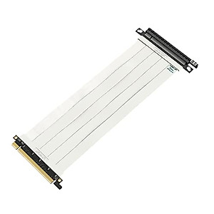 LINKUP - Ultra PCIe 4.0 X16 Riser Cable [RTX4090 RX6950XT x570 B550 Z690 Tested] Shielded High-Speed Vertical Mount Gaming PCI Express Gen4┃Straight Socket (25cm / 9.8") Gen 3.0 TT Compatible┃White