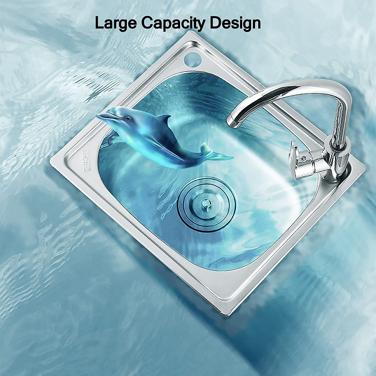 Yofsza Wall Mount Hand Basin, Stainless Steel Sink, Single Bowl Kitchen Sink, Handwashing Station Garden Sink, Outdoor Sink with Drainboard for Laundry, Restaurant, Kitchen, Bar, Cafeteria