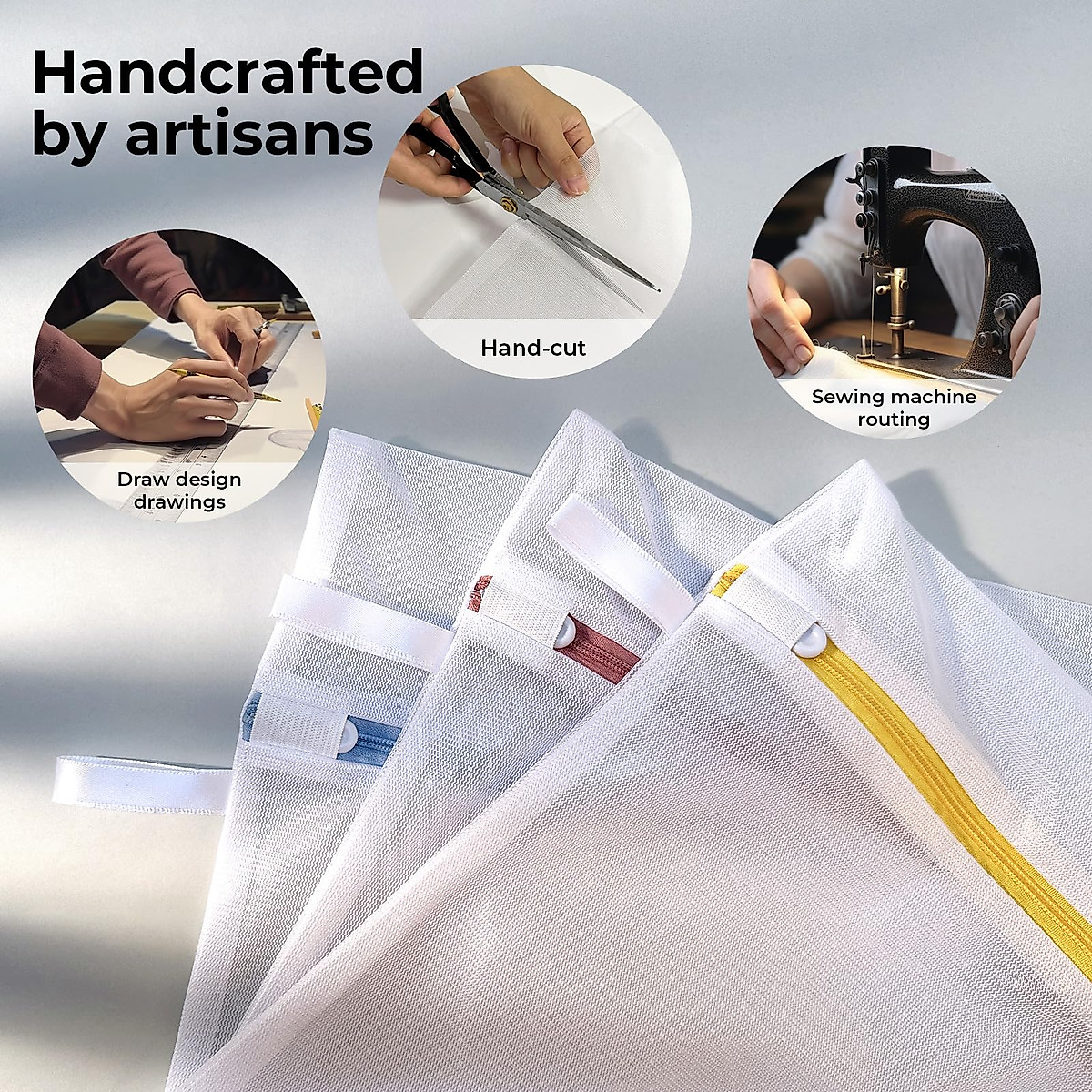 Lifnmybr 9 Pack Laundry Bag, Mesh Laundry Bags with Sturdy Zipper, Hanging Loop and Breathable Fine Net, Artisans Made Wash Bags for Lingerie, Delicates, Underwear, Pants, Shoes, Socks