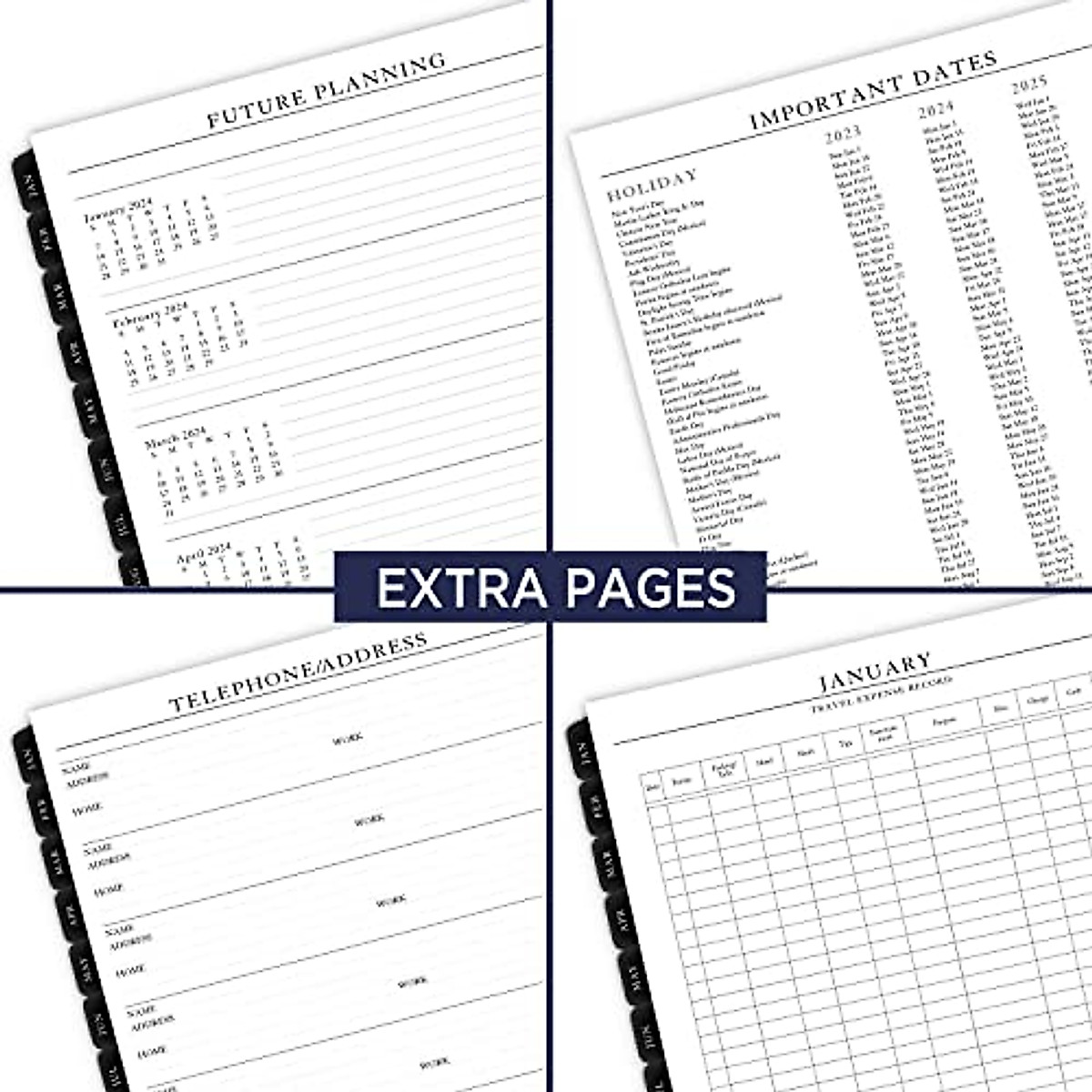 AT-A-GLANCE 2023 Weekly & Monthly Planner Refill for 70-LX81-05 and 70-NX81, Quarter-Hourly, 8-1/4" x 11", Executive, Monthly Tabs, Black (7091110)