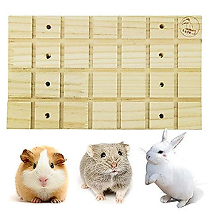 Bunny Wooden Mat Scratch Board Foot Pad,Rabbit Digging Platform Toys,Claws Scratching Board for Guinea Pig,Rabbits,Rat and Other Small Animals