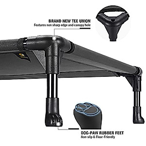 Veehoo Cooling Elevated Dog Bed, Outdoor Raised Dog Cots Beds with Washable & Breathable Mesh, No-Slip Rubber Feet, Portable Chewproof Pet Bed for Indoor & Outdoor, X-Large, Brown