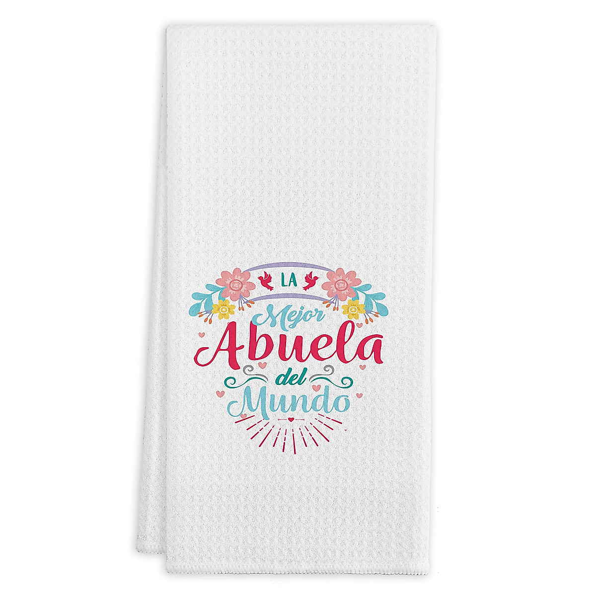 La Mejor Abuela Del Mumdo Spanish Latino Kitchen Towels Tea Towels,16 X 24 Inches Cotton Modern Dish Towels Dishcloths,Dish Cloth Flour Sack Hand Towel for Farmhouse Kitchen Decor,Gifts For Grandma