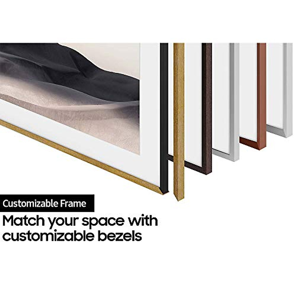 SAMSUNG QN65LS03AAFXZA 65 Inch The Frame QLED 4K Smart TV Bundle 65 inch The Frame Customizable Bezel Modern Teak