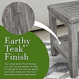 CostalVogue Eleganto Shower Bench Teak Wood Shower Bench with Storage Shelf Shower Foot Stool in Antique Gray Finish for Indoors and Outdoors - 24 inches Long