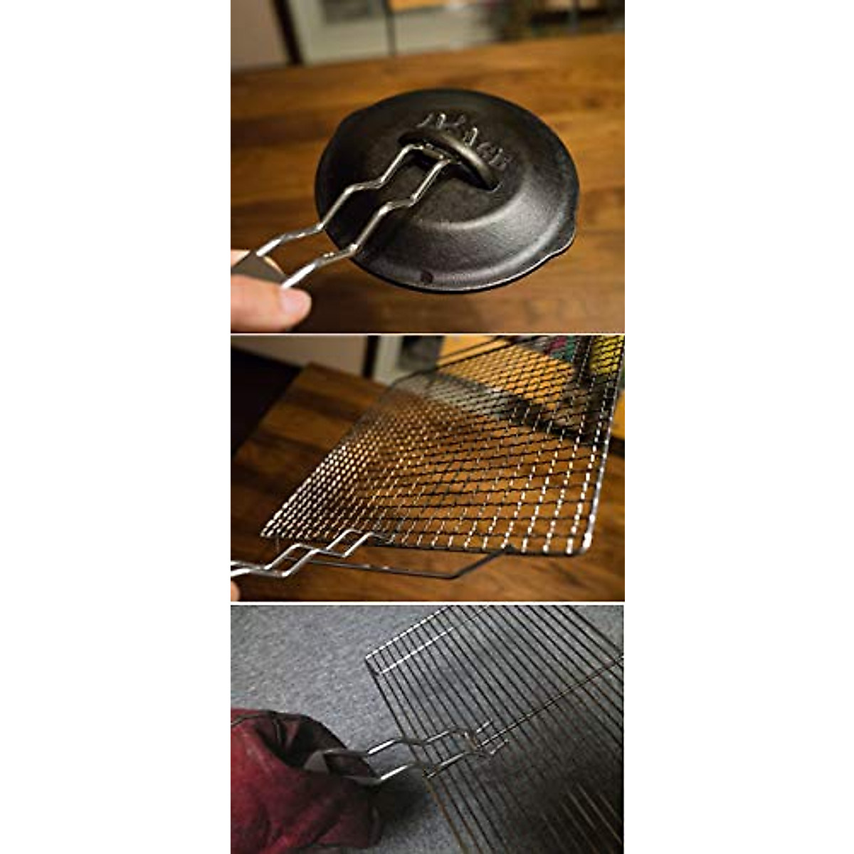 camping moon CAMPINGMOON 11 inch Anti-Scald Stainless Steel Barbecue Cooking Grill Grate Lifter S200