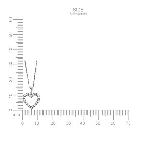 Brilliant Expressions 10K White Gold 1/4 Cttw Conflict Free Diamond Open Heart Pendant Necklace (I-J Color, I2-I3 Clarity), Adjustable Chain 16-18 inch