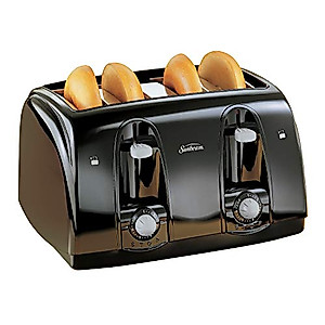 Sunbeam Wide Slot 4-Slice Toaster, Black (003911-100-000)