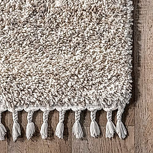 nuLOOM Brooke Shag Tasseled Accent Rug, 2x3, Ivory