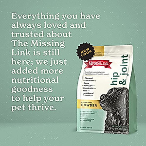 The Missing Link Hip & Joint Probiotics Superfood Supplement Powder for Dogs - Omegas 3&6, Fiber, Glucosamine, Chondroitin, MSM, HA - Cartilage & Bone Health, Joint Mobility & Flexibility - 5lb