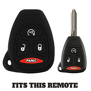 Key Fob Keyless Entry Remote Cover Protector for Jeep Dodge Chrysler (KOBDT04A) Remote Start