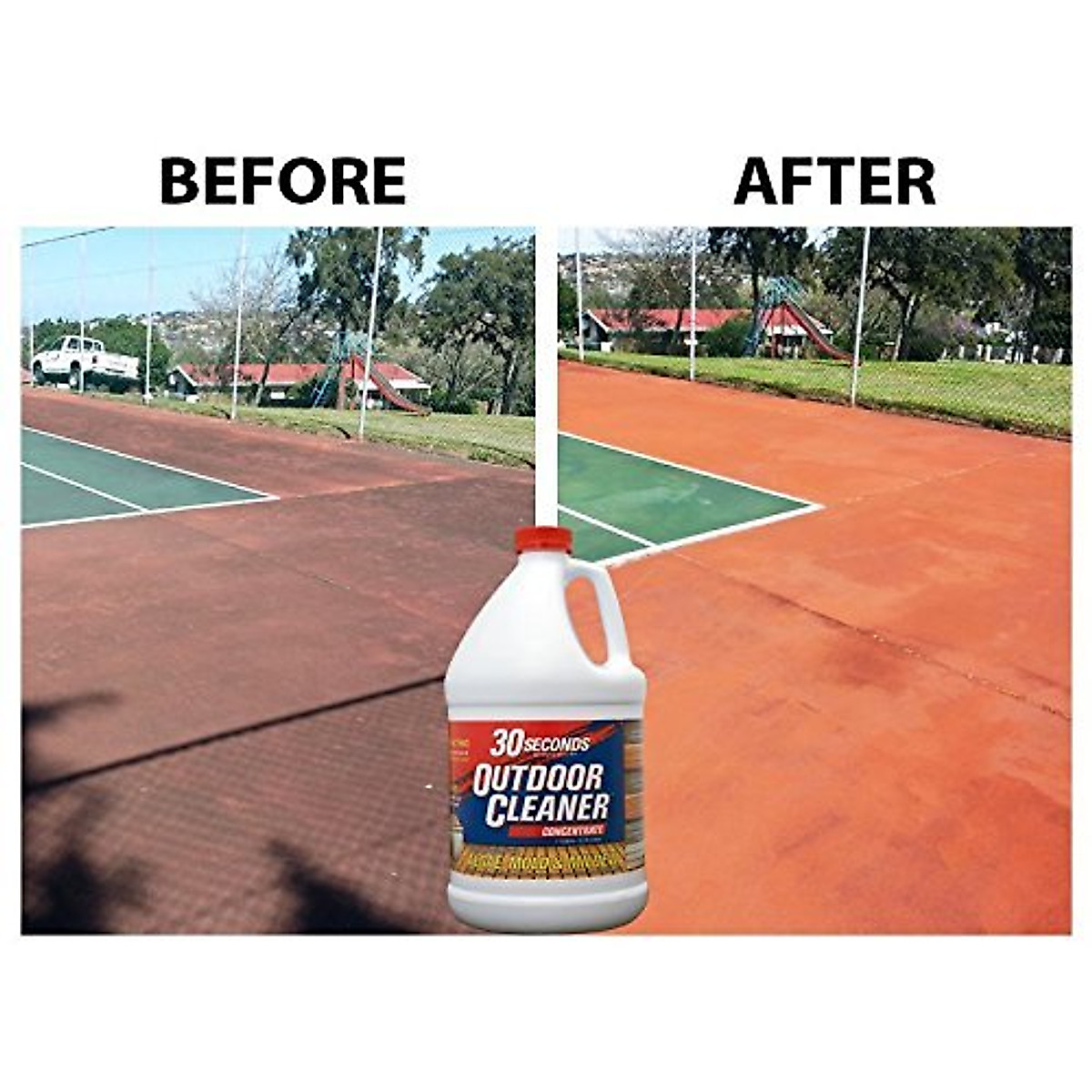 30 SECONDS Outdoor Mold & Mildew Stain Remover | Concentrate | 128 fl oz | Vinyl Siding Fences Patios & More | 4 Pack