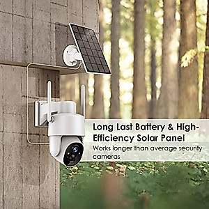 Solar Security Cameras Wireless Outdoor, Pan-Tilt 2K Outdoor Camera Wireless, 3MP Color Night Vision, 2-Way Talk, Motion Detection, Spotlight/Siren, Cloud/SD WiFi 360°PTZ Battery Powered Camera 2-Pack