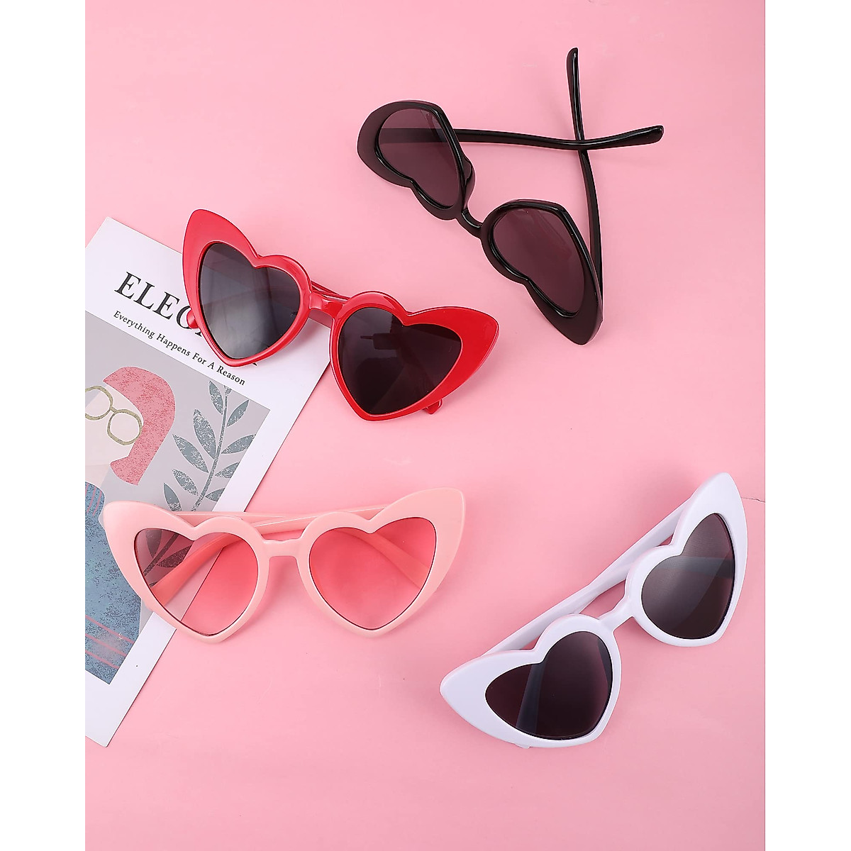 FEISEDY Vintage Heart Shaped Sunglasses Women Stylish Love Eyeglasses B2421-P1