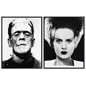 Frankenstein, Bride Poster Set - Gift for Vintage Hollywood Horror Monster Movie, Goth, Gothic Fan, Men, Teens, Kids Bedroom - 8x10 Funny Photo Photograph Wall Art Decor, Room Decorations Pictures