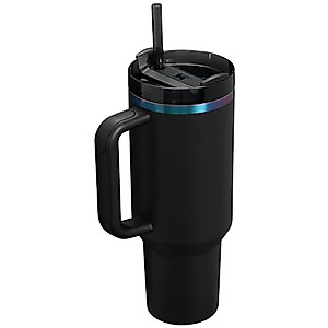 STANLEY Quencher H2.0 Tumbler with Handle and Straw 40 oz | Flowstate 3-Position Lid | Cup Holder Compatible for Travel | Insulated Stainless Steel Cup | BPA-Free | Black Chroma
